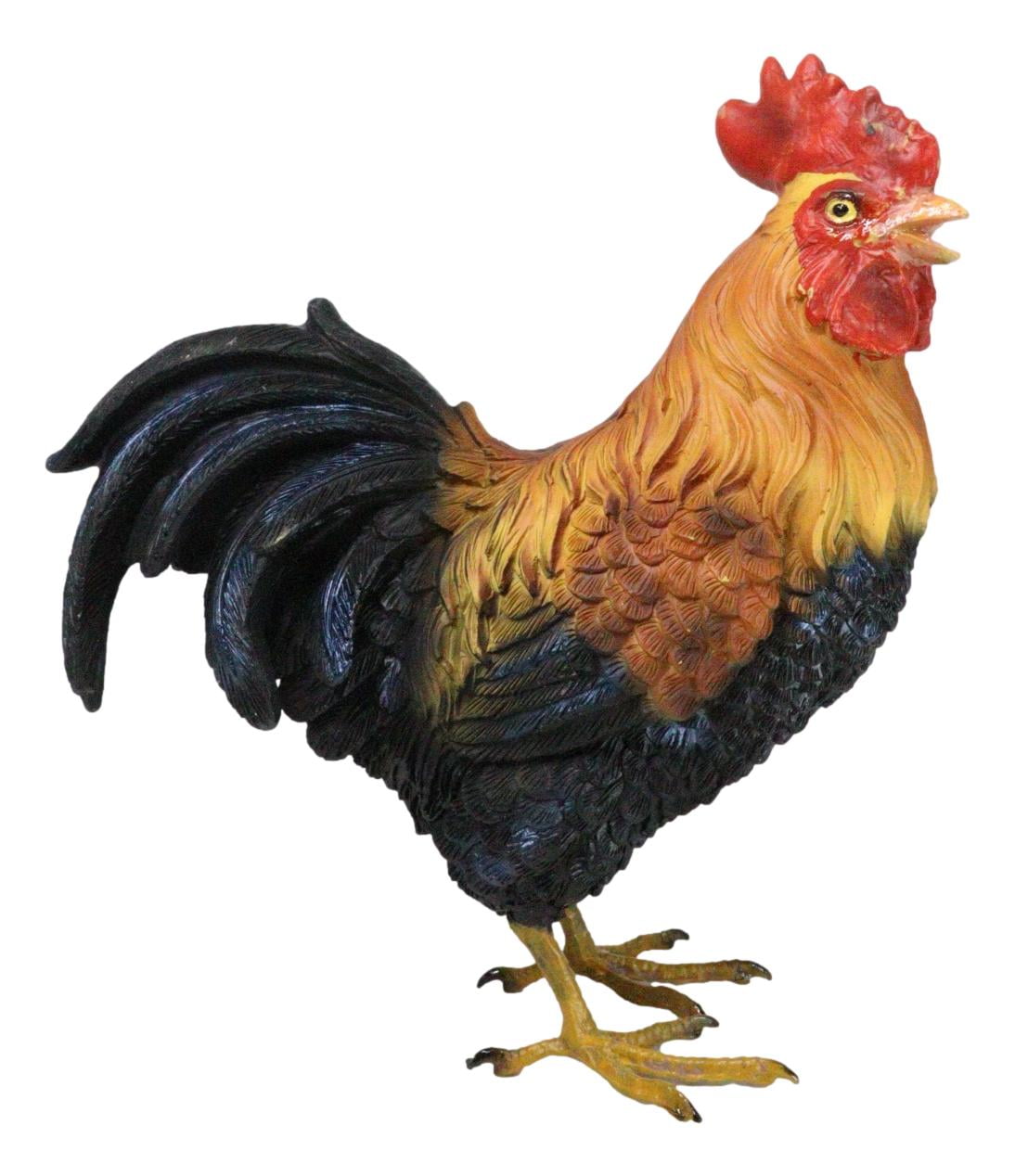 Rustic Western Proud Country Chicken Rooster In Stately Pose Figurine 8 ...