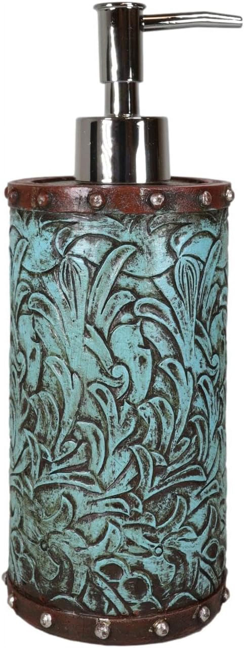 Rustic Western Sculpted Turquoise Floral Patterns Flower Scroll Art ...