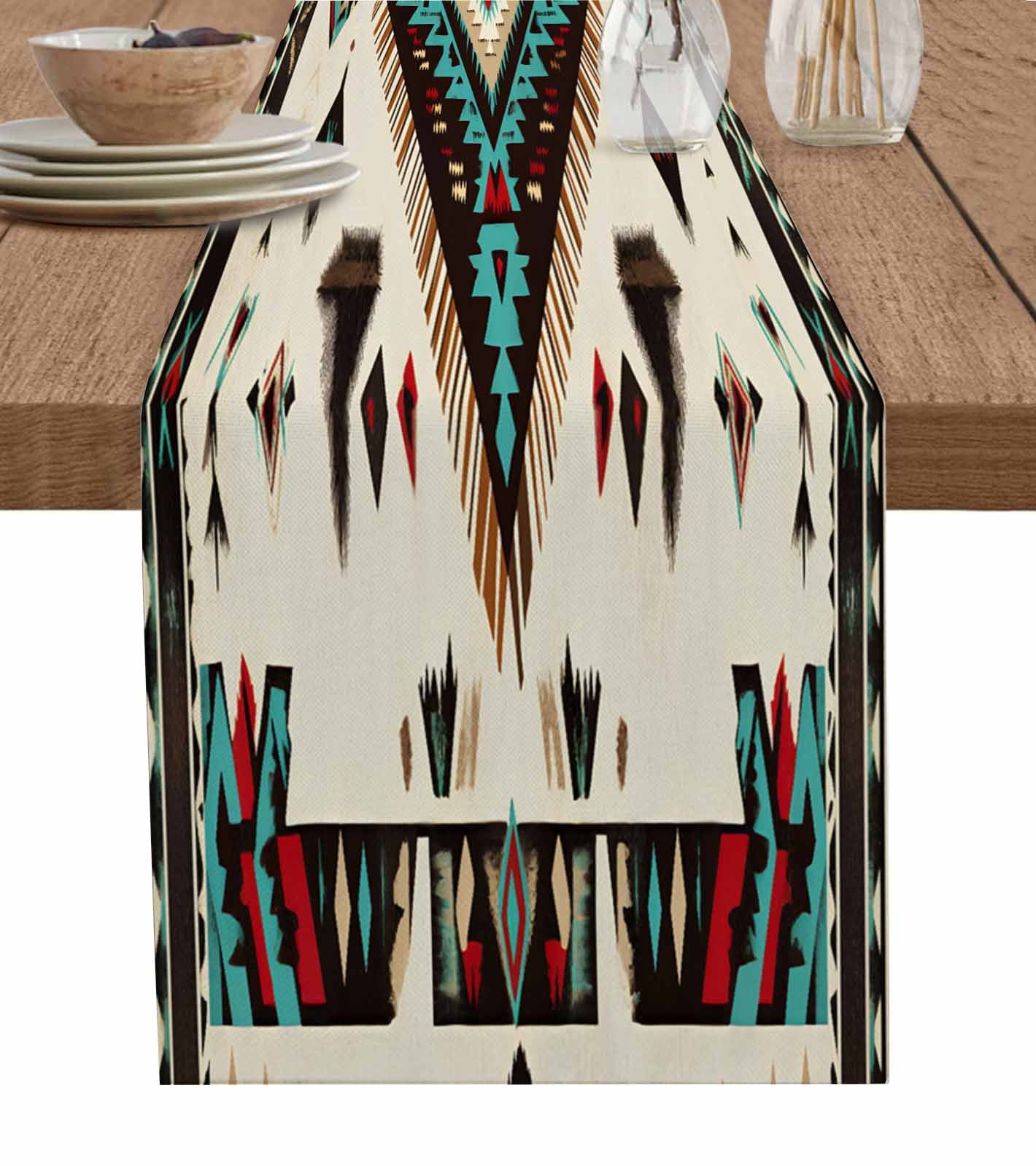 Rustic Western Table Runner-Cotton Linen- 48 Inch Holiday Dresser ...