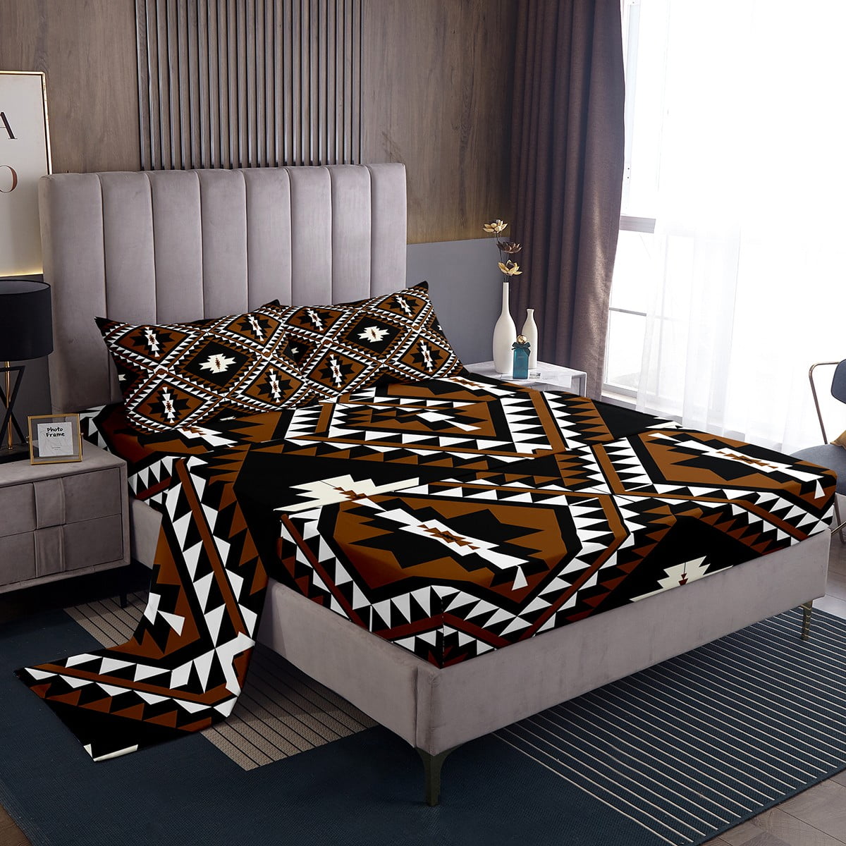 Rustic Western Twin Bed Sheets For Men,Southwestern Aztec Sheet Set ...