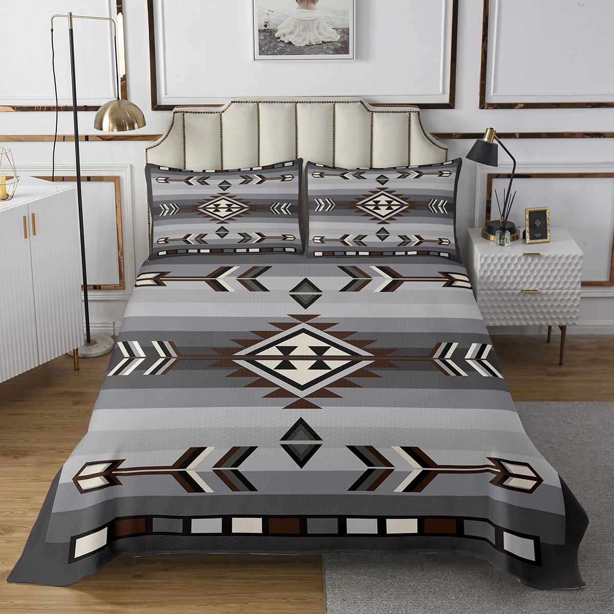 Rustic Western Twin Quilt Set American Southwestern Bedspread Set Men ...