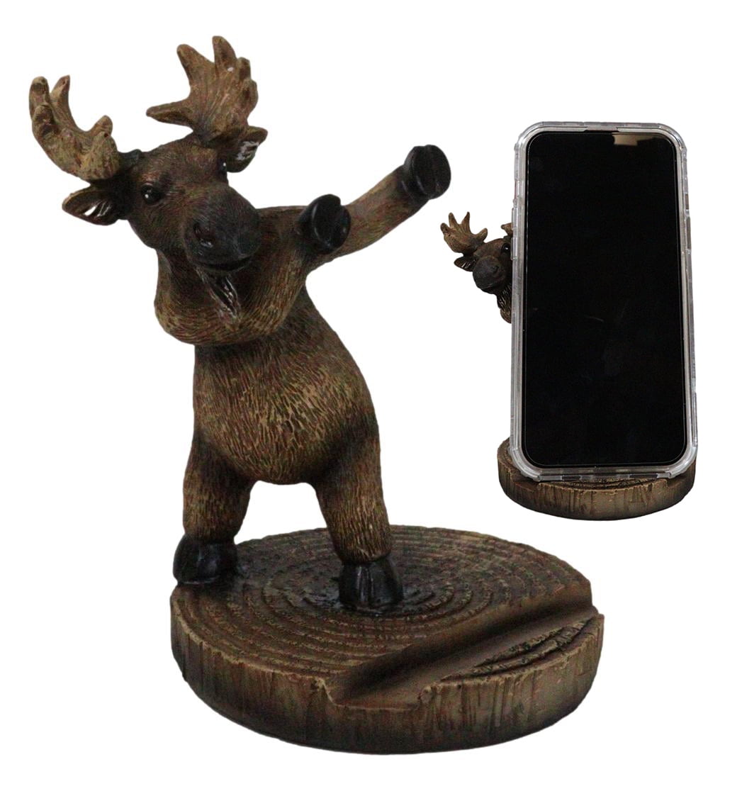 Rustic Western Whimsical Elk Moose Standing On Tree Ring Cell Phone ...