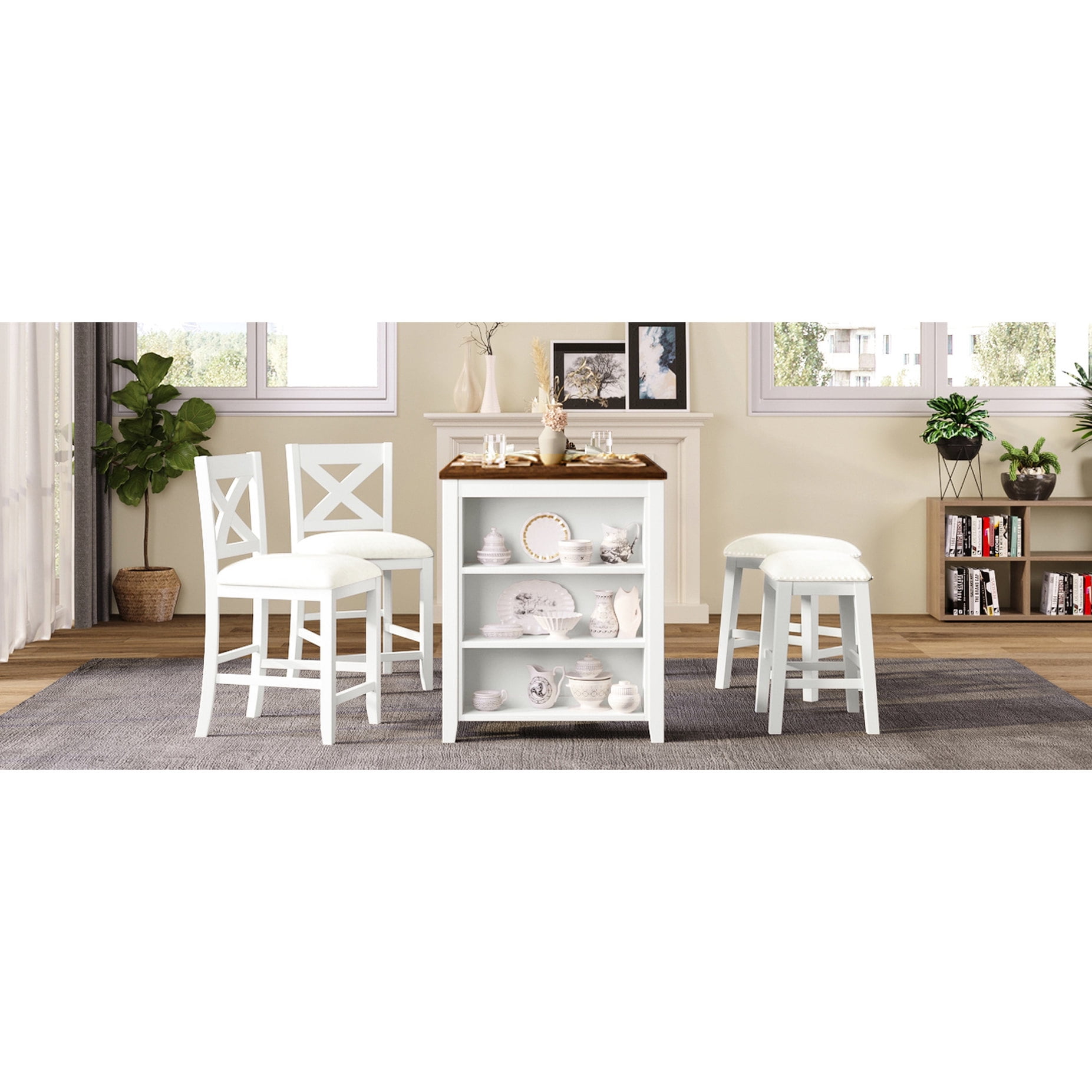 Rustic White Dining Room Furniture | Soft Seats for Enjoyable Meals ...