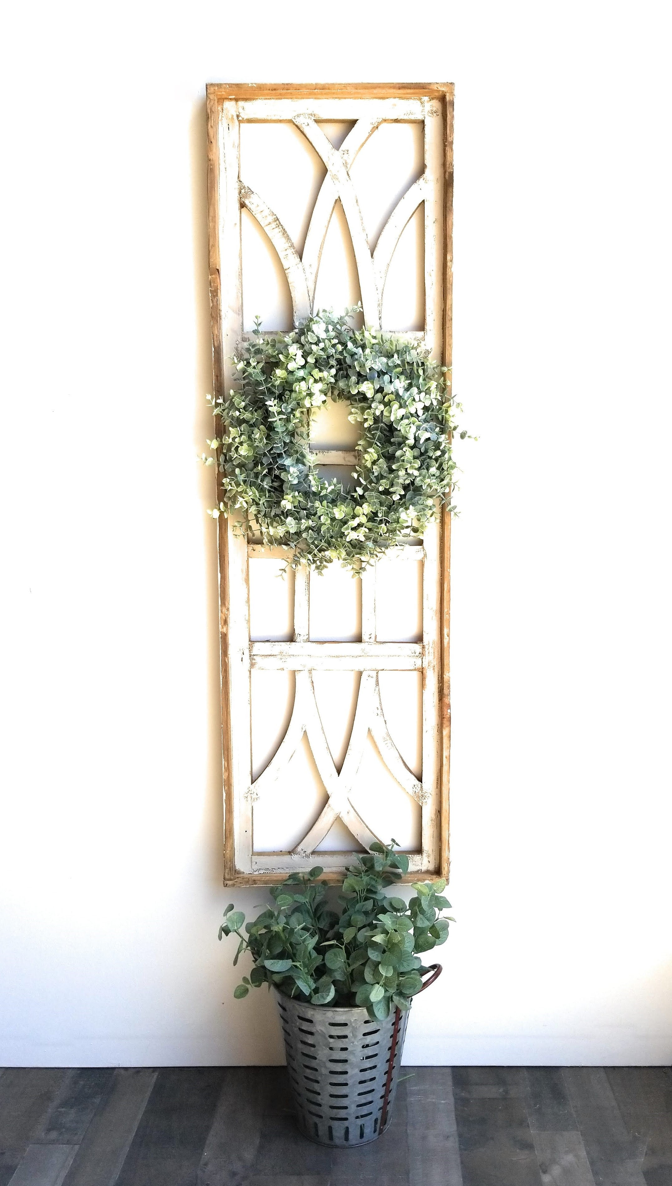 Rustic White Farmhouse Wooden Wall Window Arch-The Rustic White ...