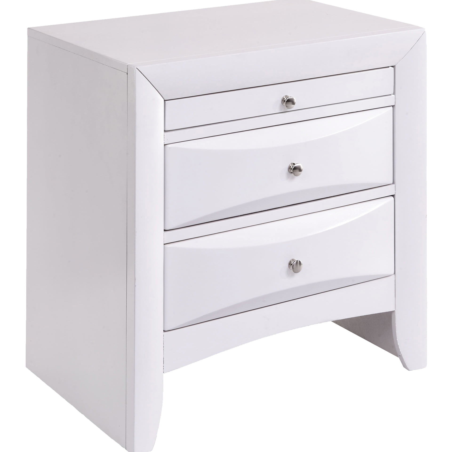 Rustic White Nightstand With Ample Storage Drawers For Bedroom 2 ...