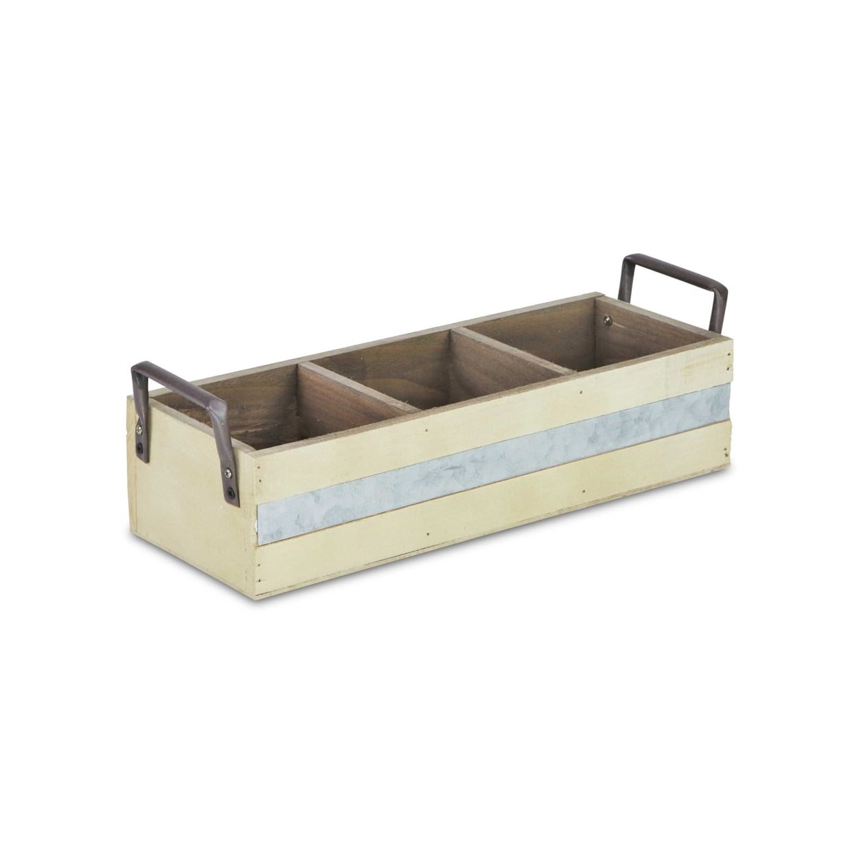 Rustic White Wooden 3 Slot Storage Caddy - Walmart.com