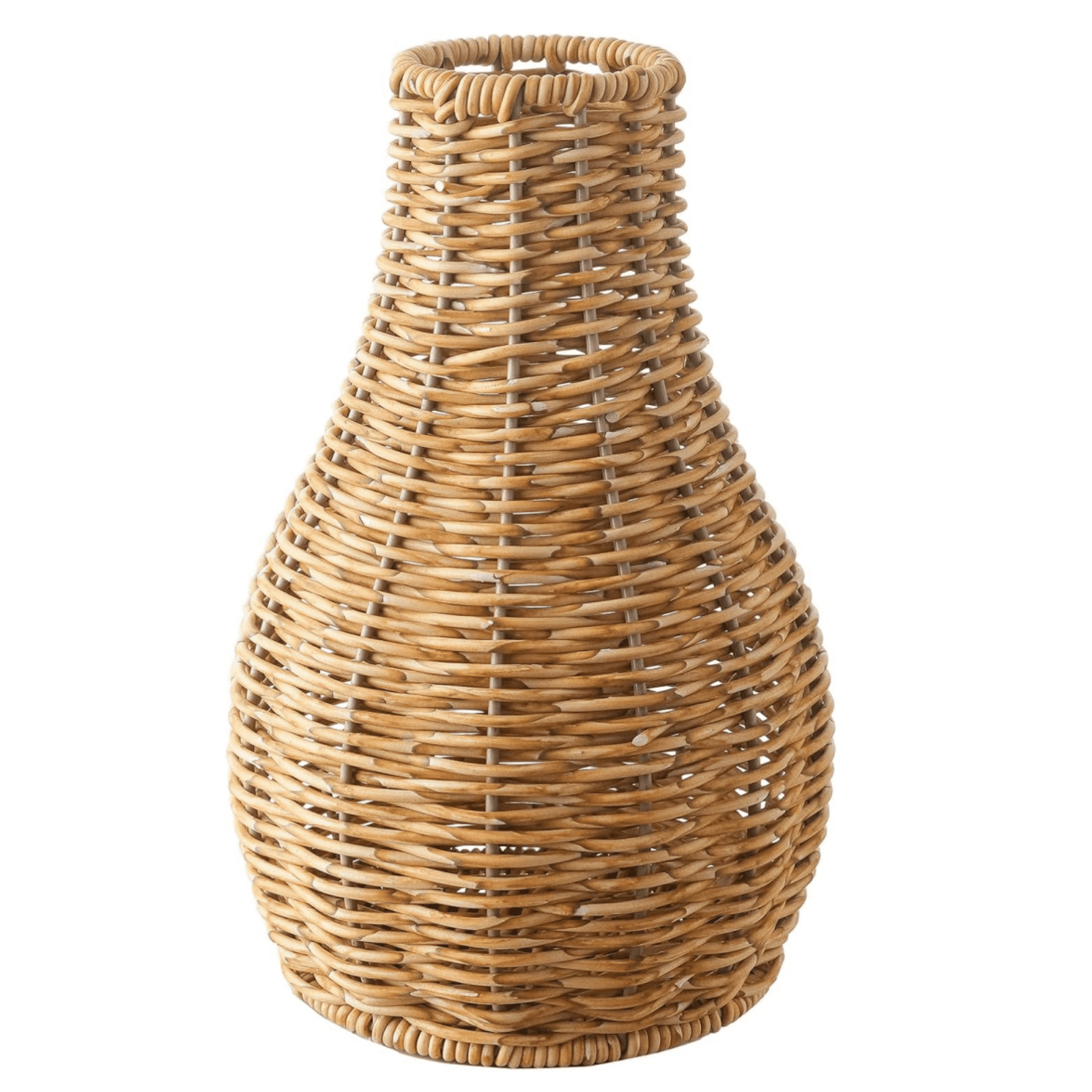 Rustic Wicker Vase, 10 inch Tall Rattan Flower Vase for Dried Flowers ...