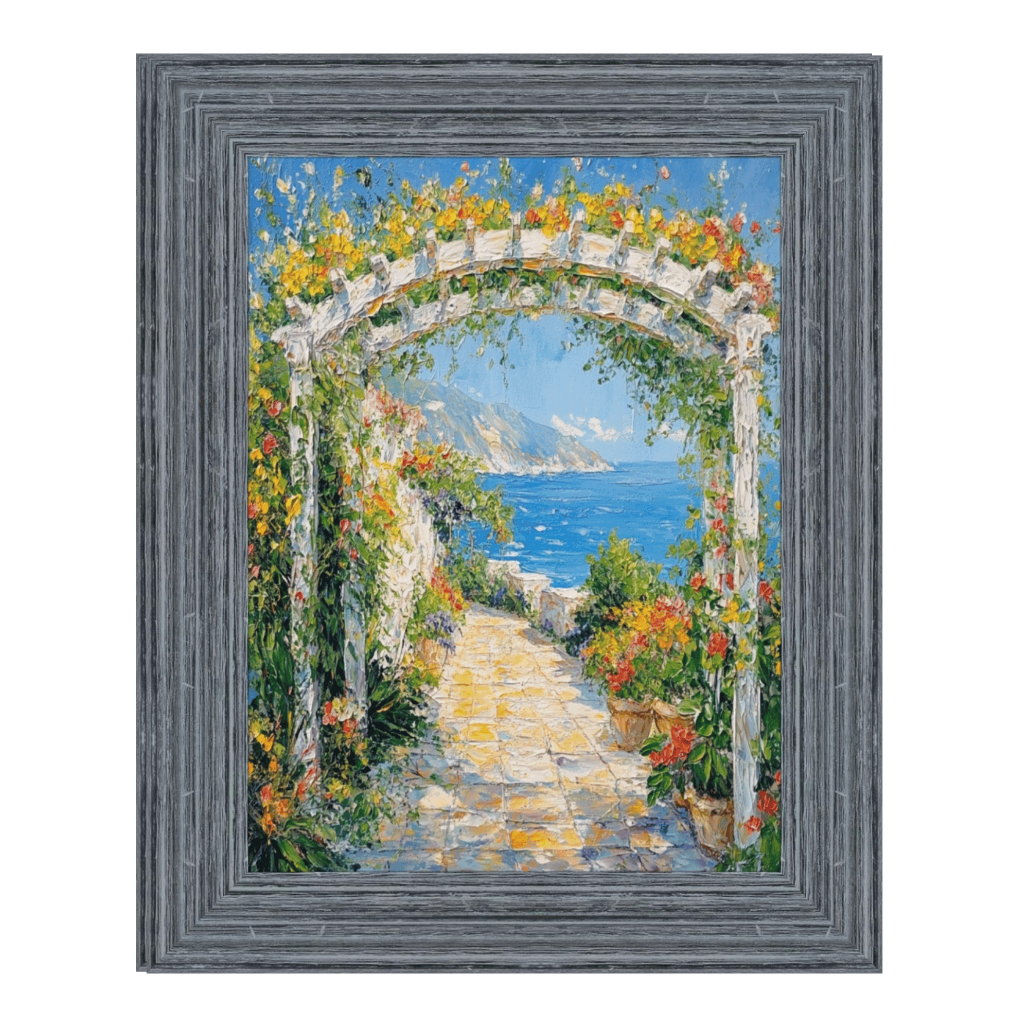 Rustic Wide Wood Ocean Blue Picture Frame 30x36 frame - Walmart.com