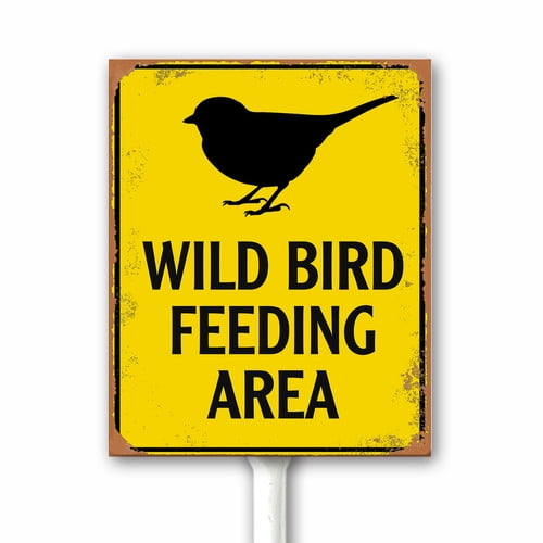 Rustic Wild Bird Feeding Area Outdoor Metal Sign, Wildlife Sanctuary ...