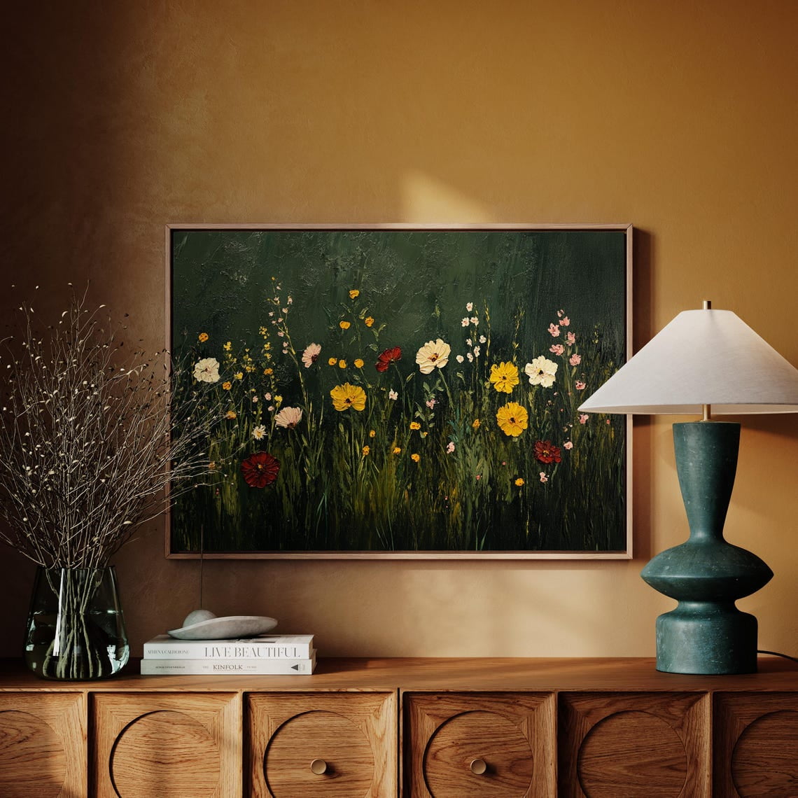 Rustic Wildflower Meadow - Vibrant Botanical With Textured Details ...
