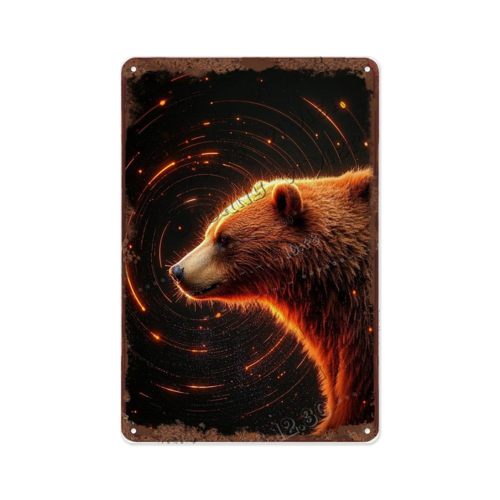 Rustic Wildlife Bear Metal Sign 8x12 Inch Vintage Cabin Wall Decor for ...