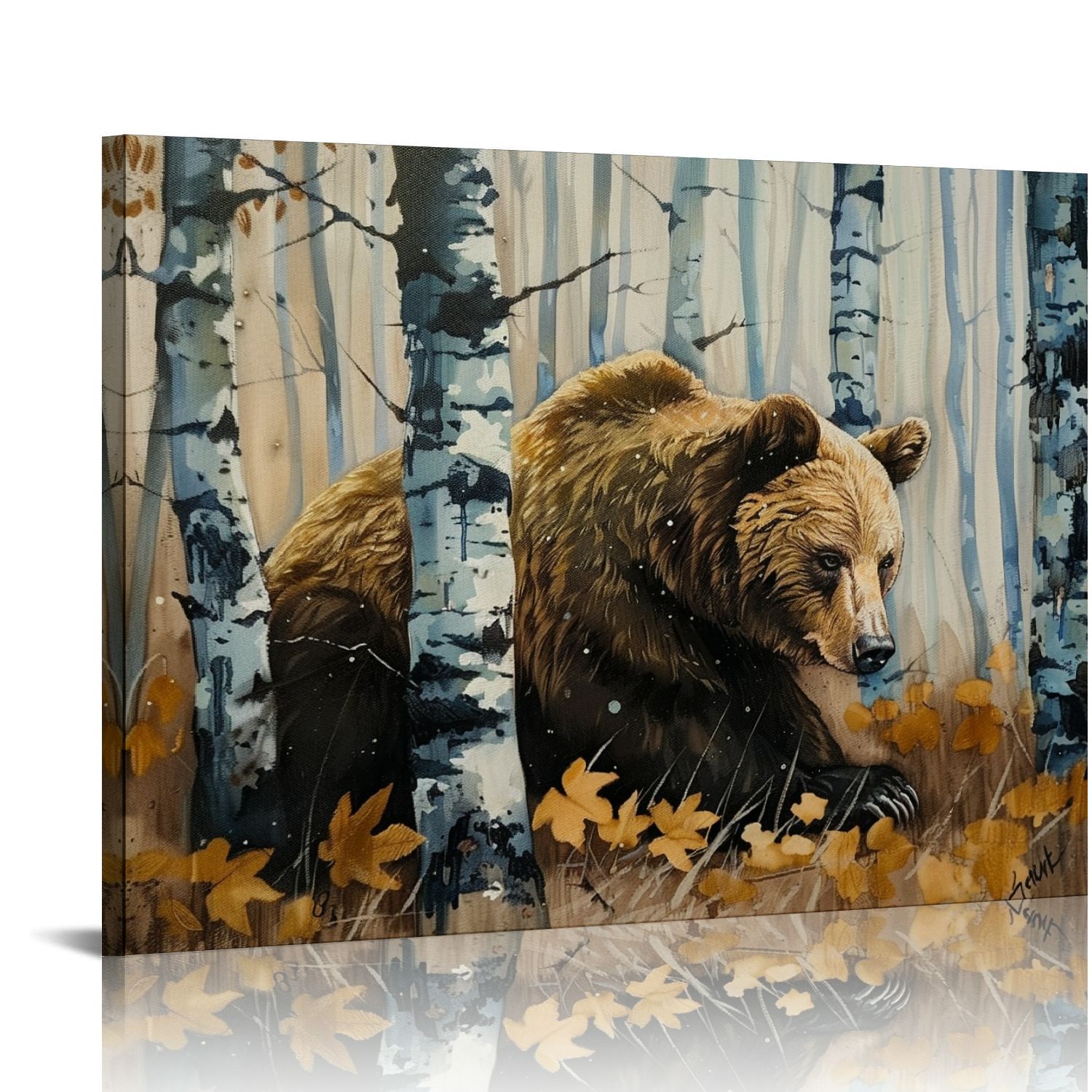 Rustic Wildlife Wall Art, Black Bear Wall Decor, Nursery Mountain ...
