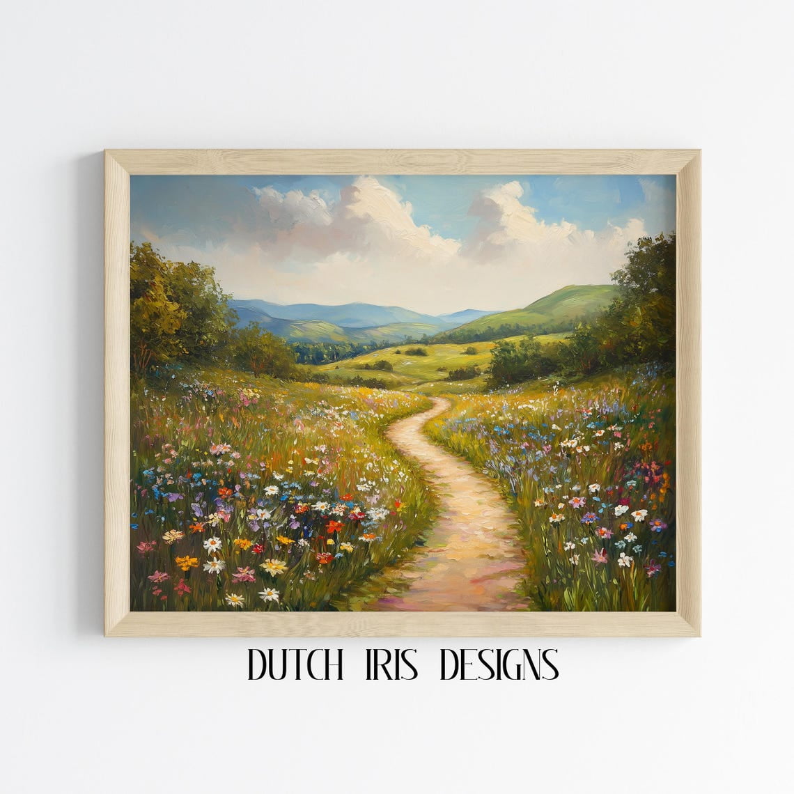 Rustic Winding Path Through Wildflower Meadow, Cottagecore Landscape ...