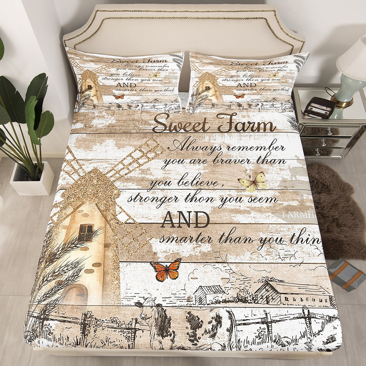 Rustic Windmill Farmhouse Bedding Set Windmill Bedroom Decor, Farm ...