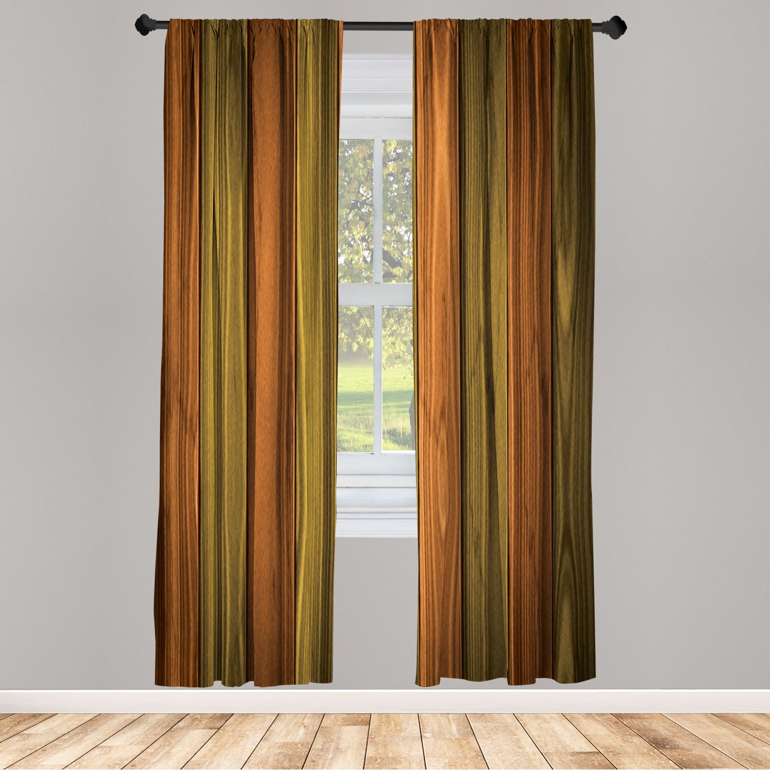 Ambesonne Rustic Curtains, Vertical Cottagecore Artwork, Pair of 28"x63 ...