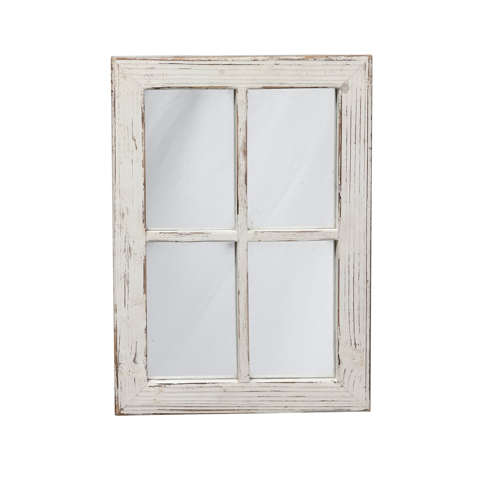 Rustic Window Pane Mirror Wall Decor 11 x 16 inchs, Hanging Mounted ...