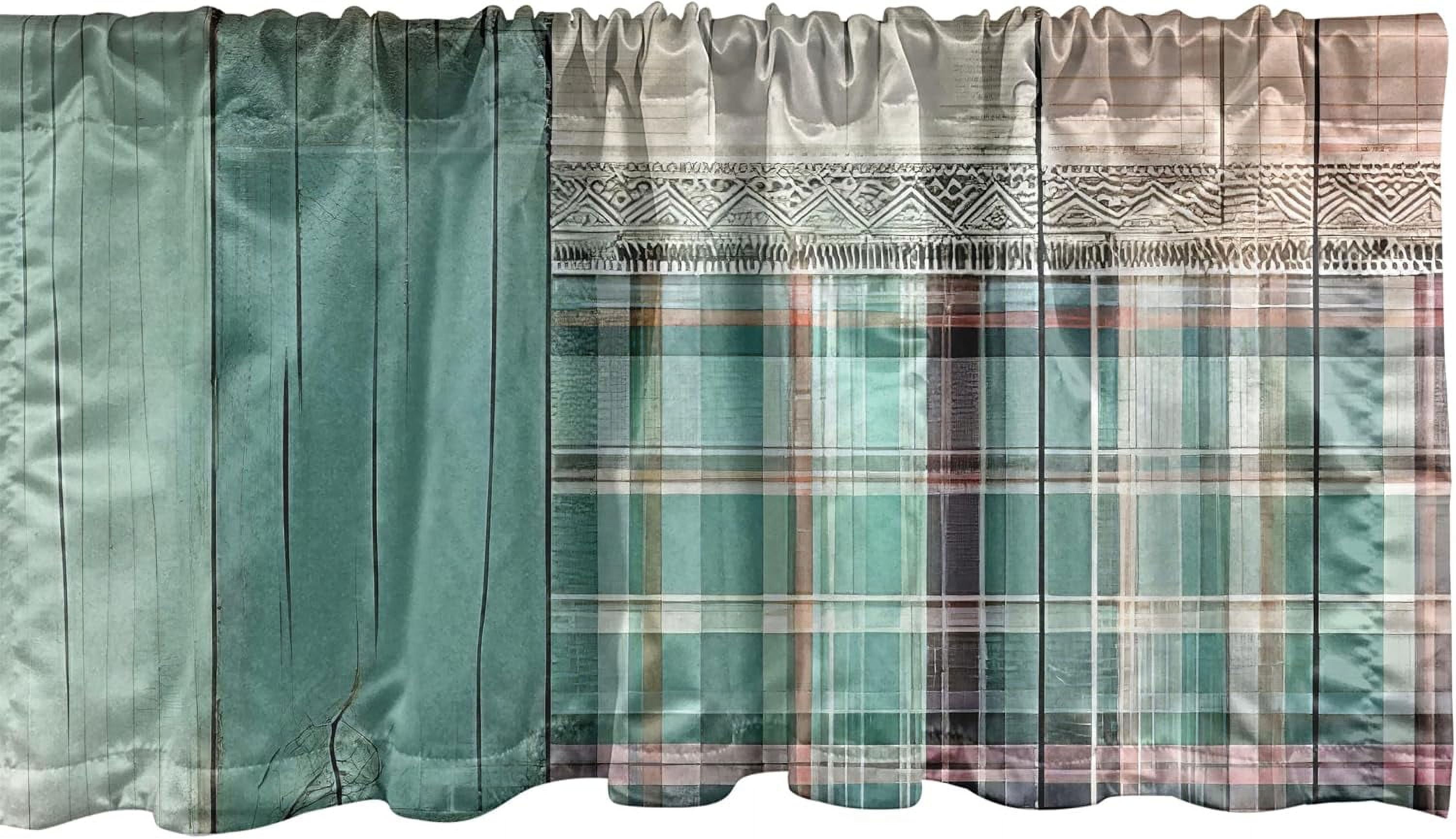 Rustic Window Valance, Modern Buffalo Plaid Watercolor Look Cottagecore ...
