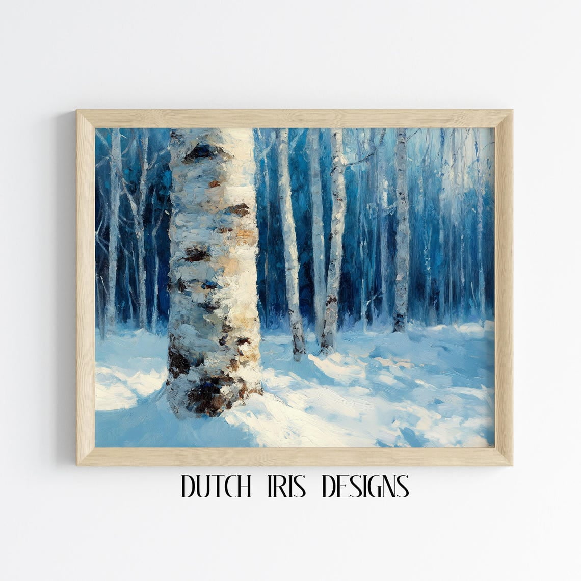 Rustic Winter Birch Tree Art, Snowy Forest Scene, Wall Art, Cozy ...