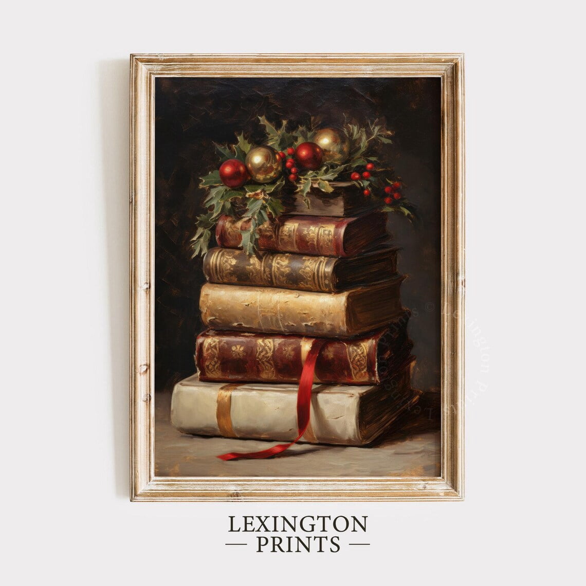 Rustic Winter Poster, Vintage Book Art Print, Dark Academia Festive ...