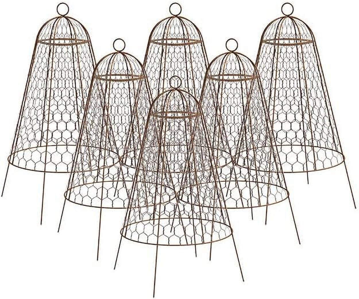 Rustic Wire Garden Cloches, Set of 6 – 20" H x 12" Dia Plant Protectors ...