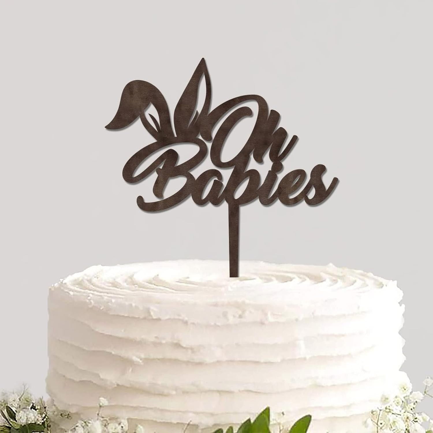 Rustic Wood Baby Shower Cake Topper Cake Insert Topper Sign Oh Babies ...