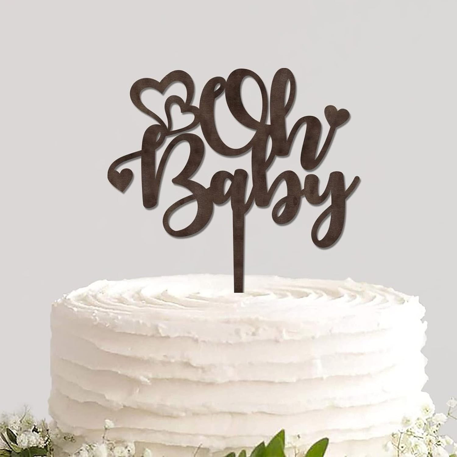 Rustic Wood Baby Shower Cake Topper Cake Insert Topper Sign Oh Babies ...