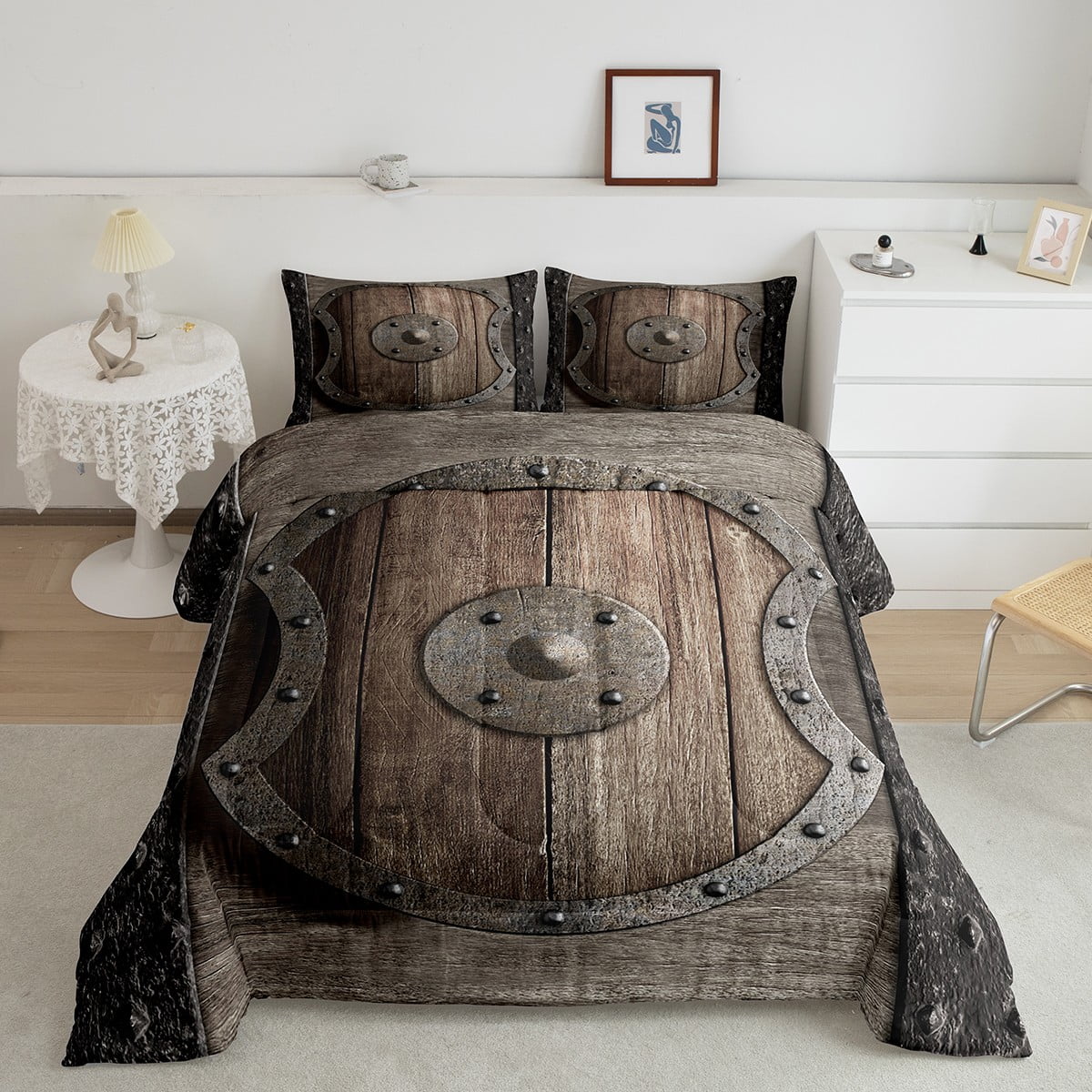 Rustic Wood Barn Door Bedding Vintage Brown Wooden Barn Door Comforter ...
