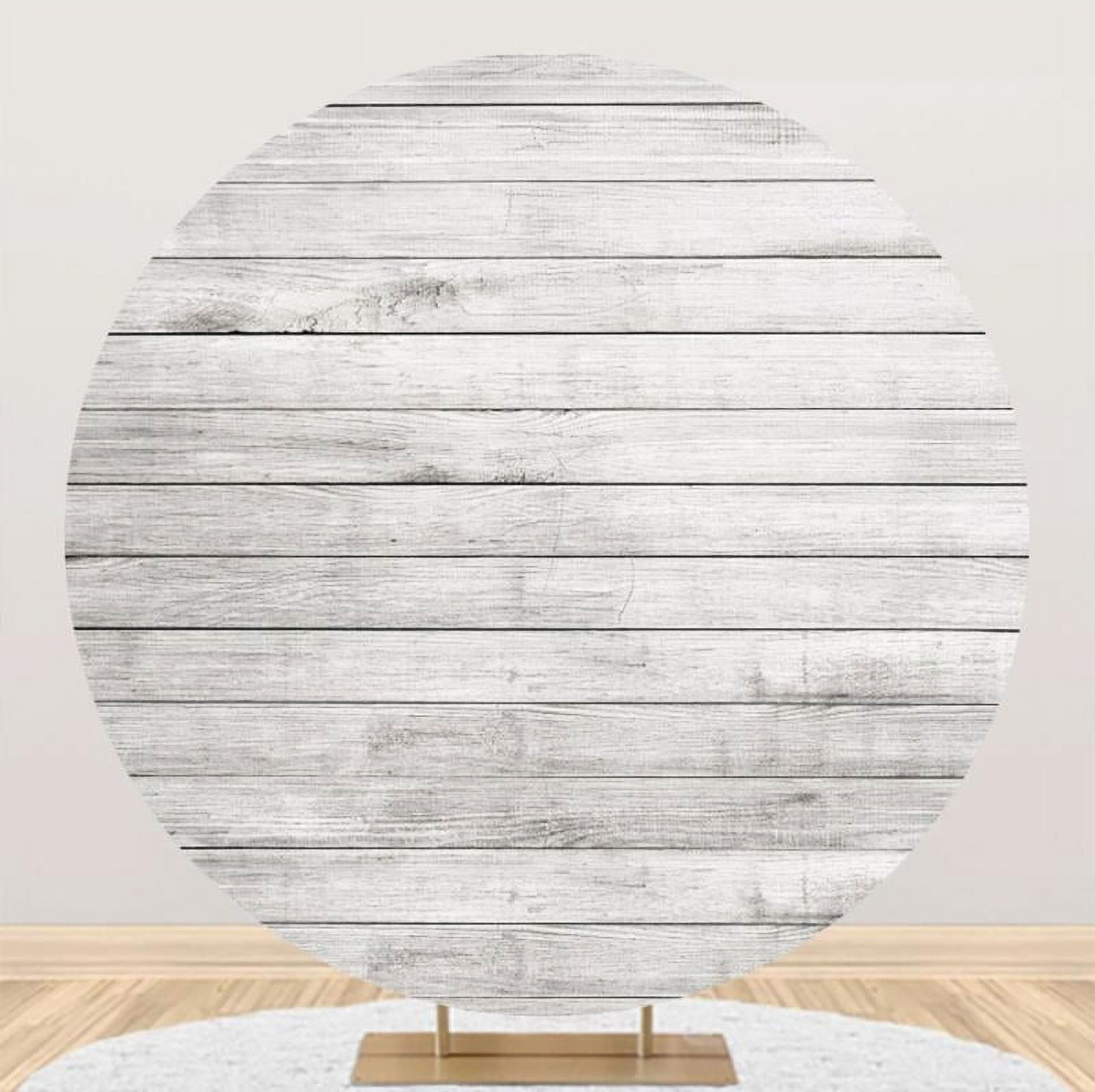 Rustic Wood Board Round Backdrop Cover Retro Wooden Plank Baby Shower ...