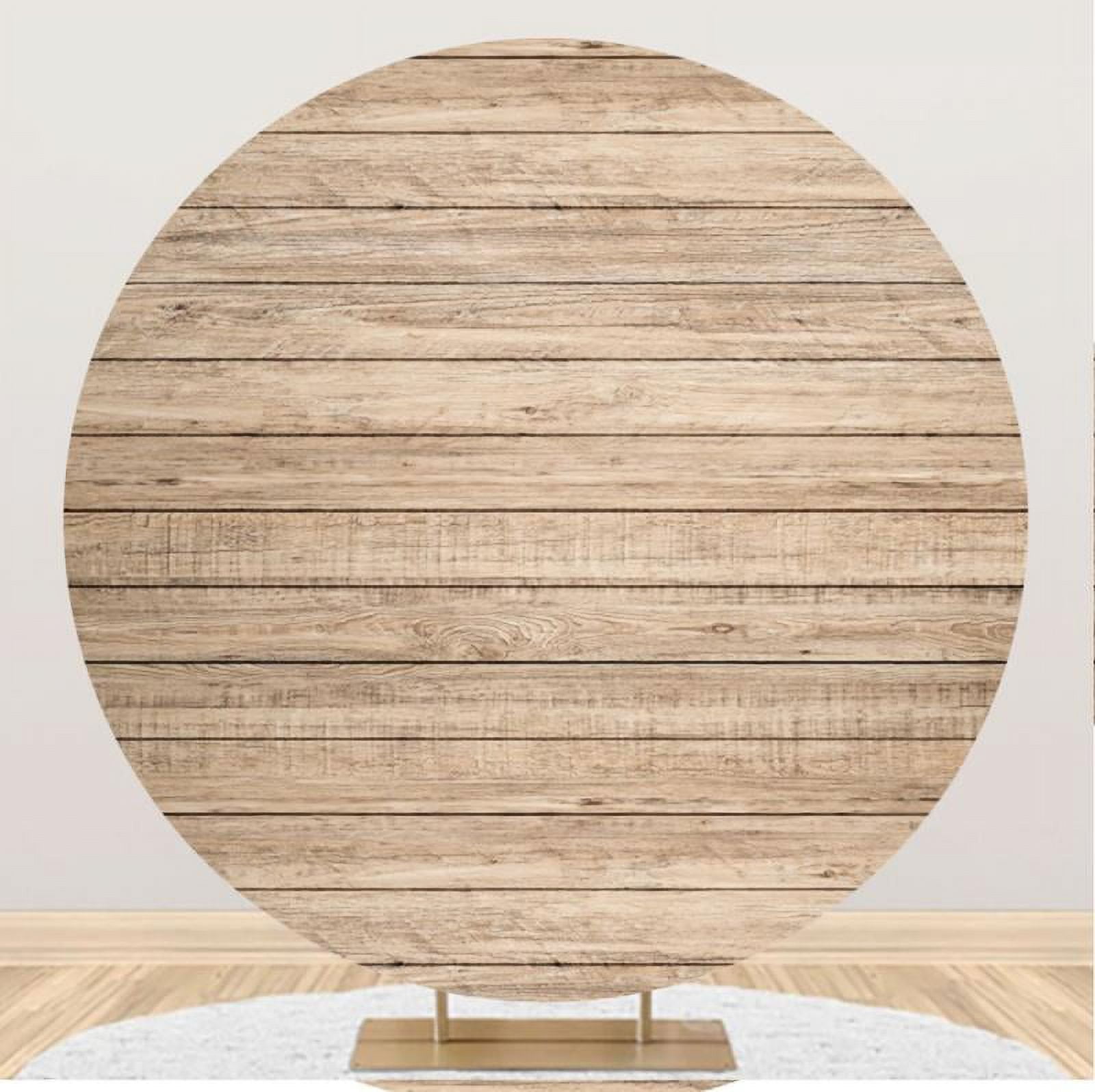 Rustic Wood Board Round Backdrop Cover Retro Wooden Plank Baby Shower ...