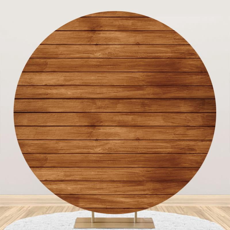 Rustic Wood Board Round Backdrop Cover Retro Wooden Plank Baby Shower ...
