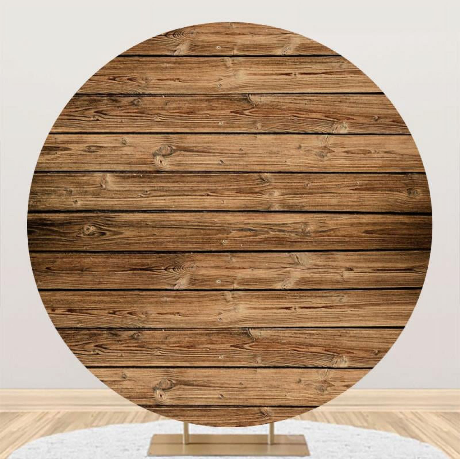 Rustic Wood Board Round Backdrop Cover Retro Wooden Plank Baby Shower ...