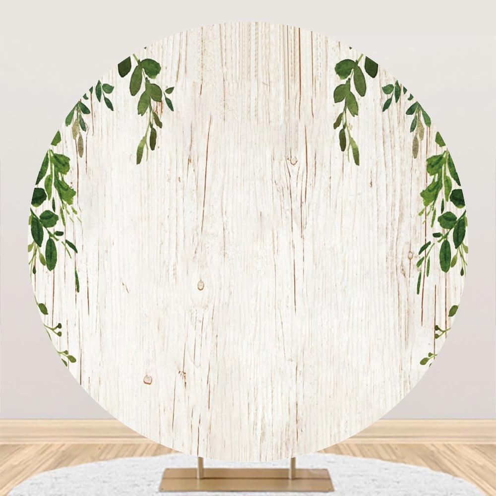 Rustic Wood Board Round Backdrop Cover Retro Wooden Plank Baby Shower ...
