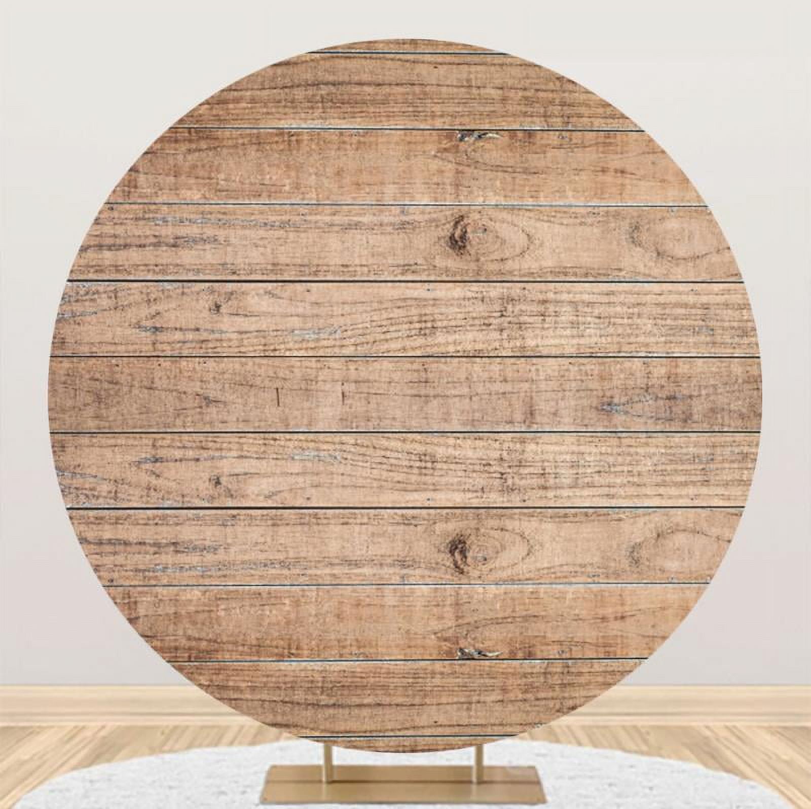 Rustic Wood Board Round Backdrop Cover Retro Wooden Plank Baby Shower ...