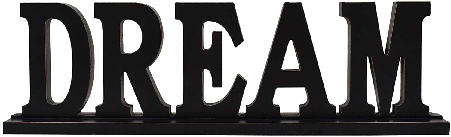 Rustic Wood Dream Sign for Home Decor, Decorative Wooden Cutout Word ...