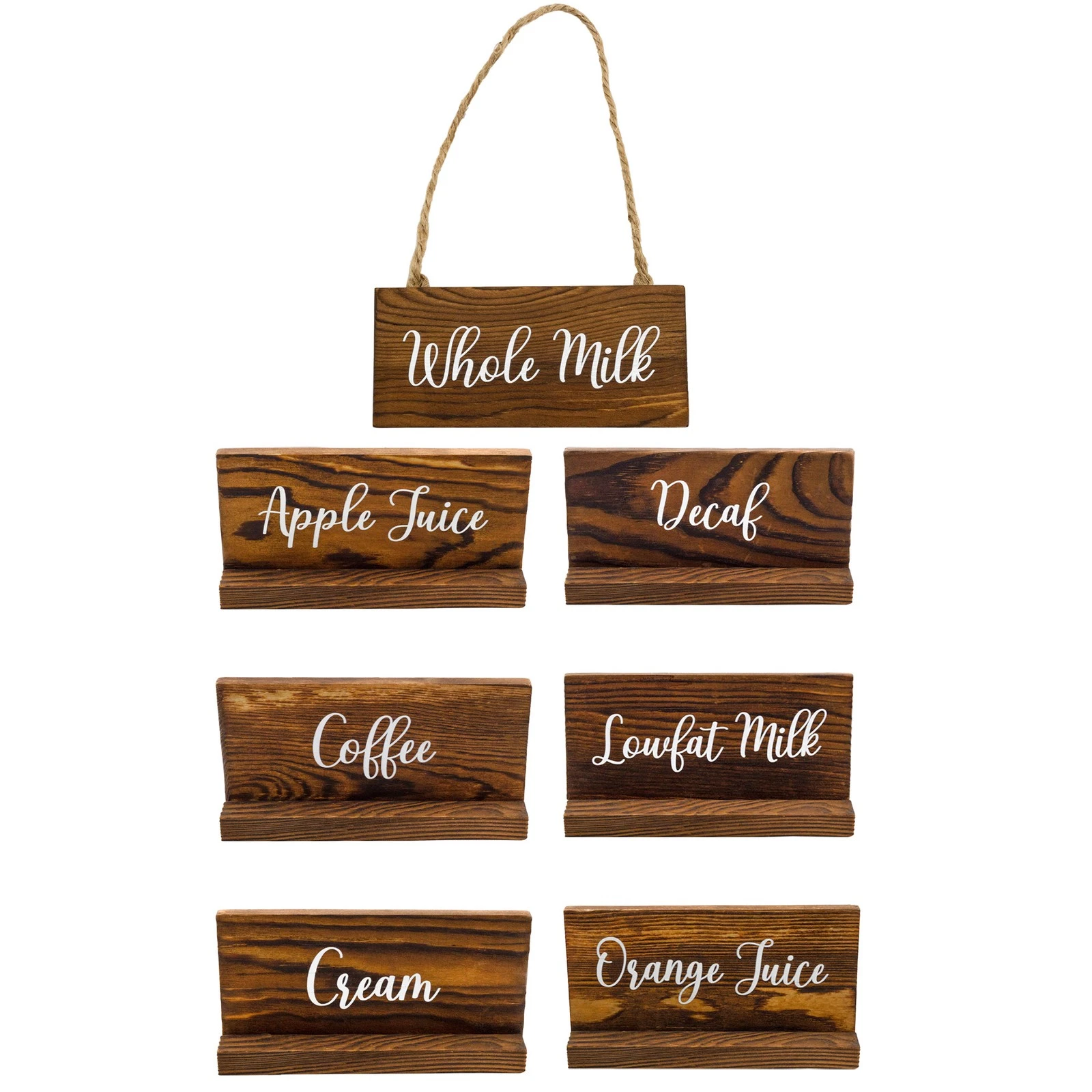 Rustic Wood Drink Signs 7Pc Brunch Set Perfect For Parties And Events ...