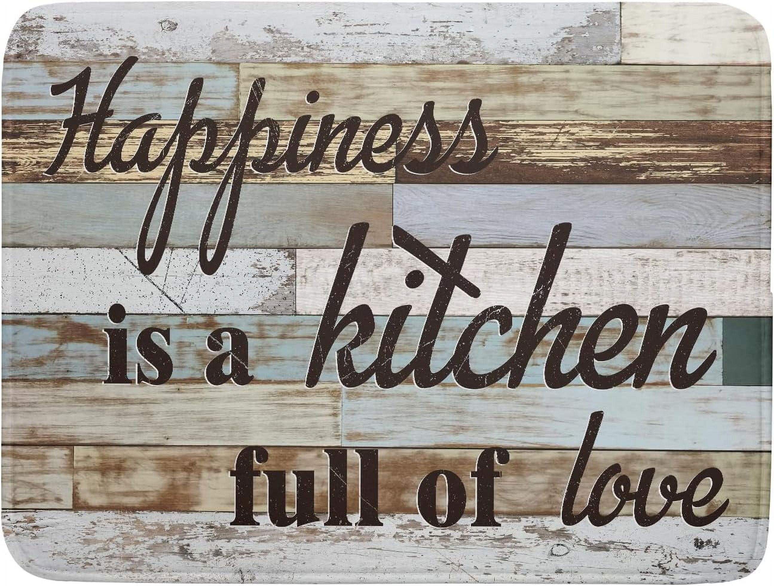 Rustic Wood Drying Mat for Kitchen Counter Happiness is a Kitchen Full ...