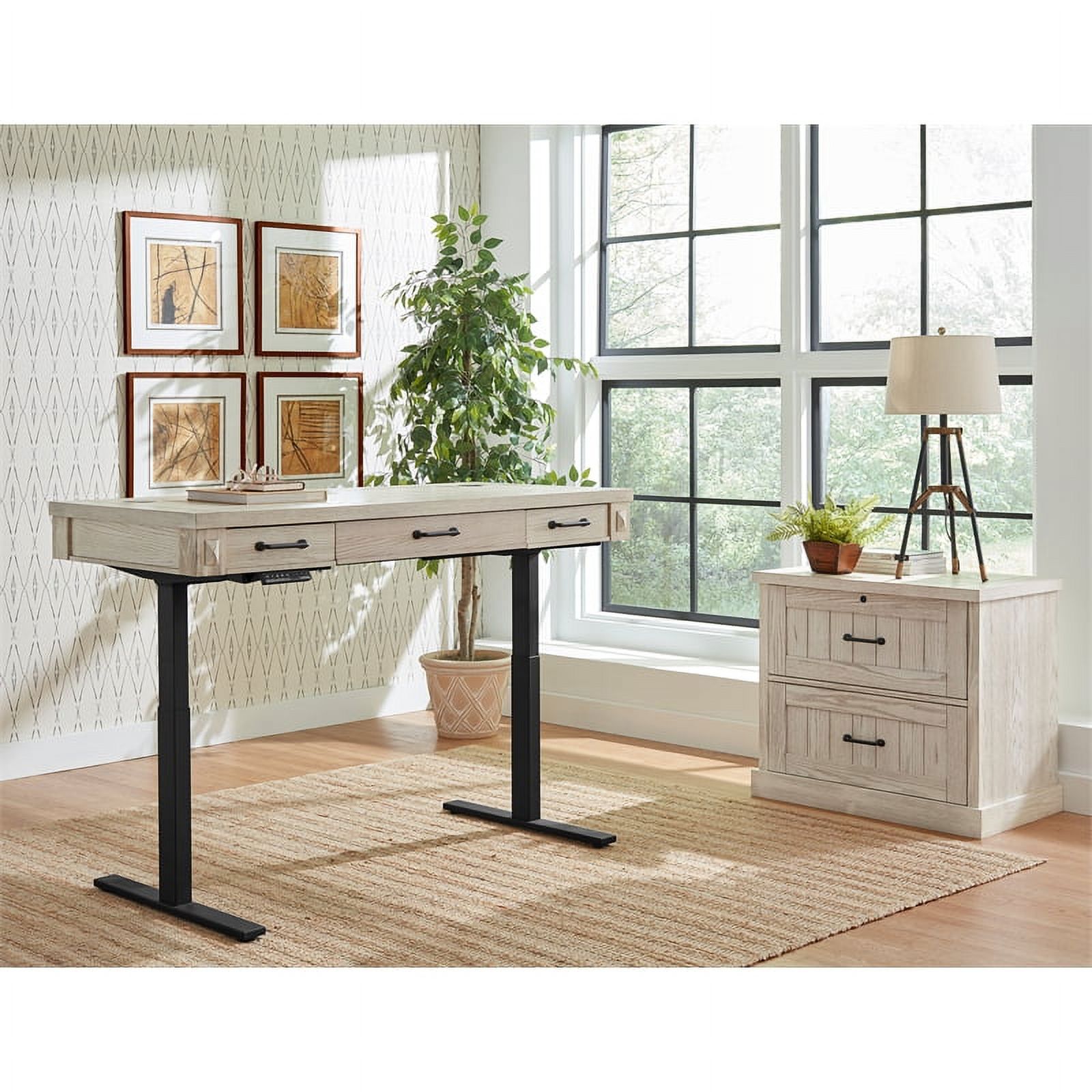 Martin Furniture Durham Rustic Wood Double Pedestal Executive Office ...