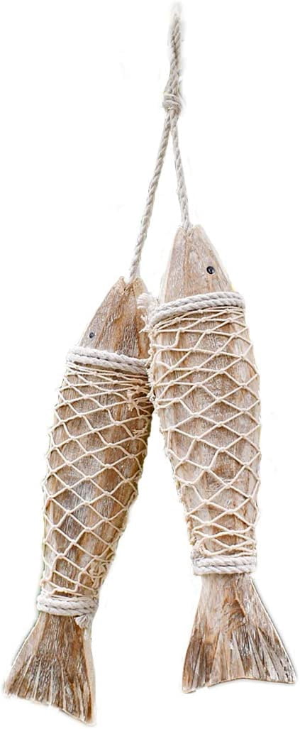 Rustic Wood Fish Décor Hanging Nautical Wall Decor, Wooden Nautical ...