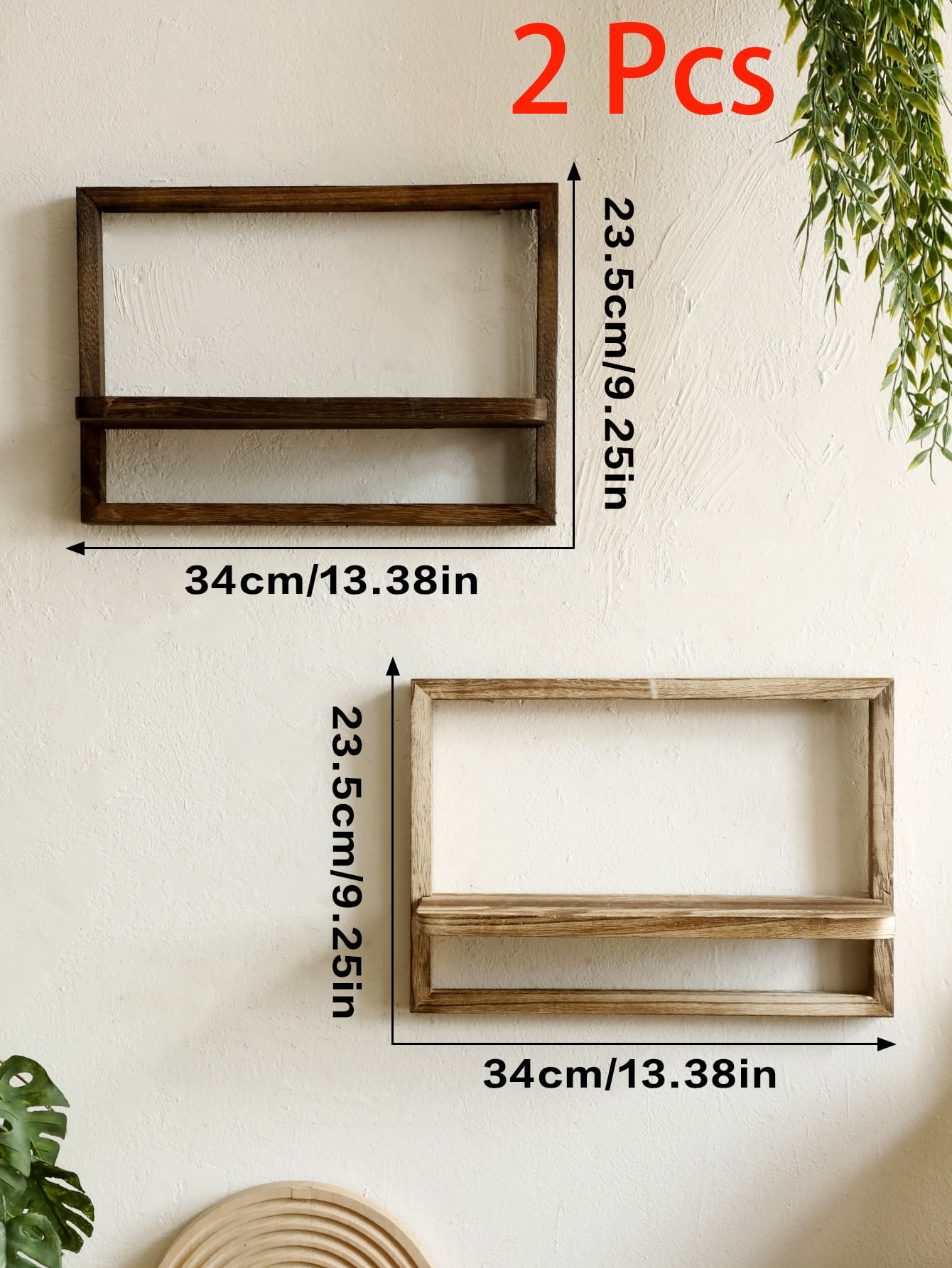 Rustic Wood Floating Shelves for Wall Decorative Wall Mounted Storage ...