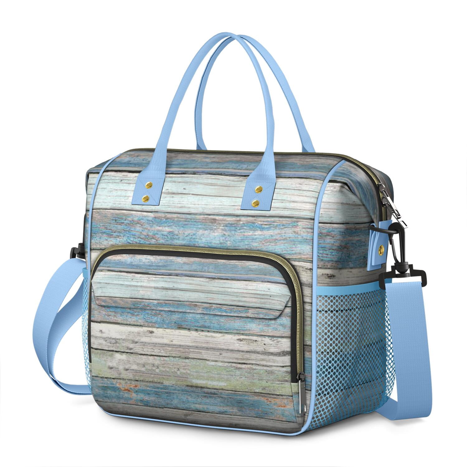 Rustic Wood Grain Insulated Lunch Bag – Vintage Wood Texture Reusable ...