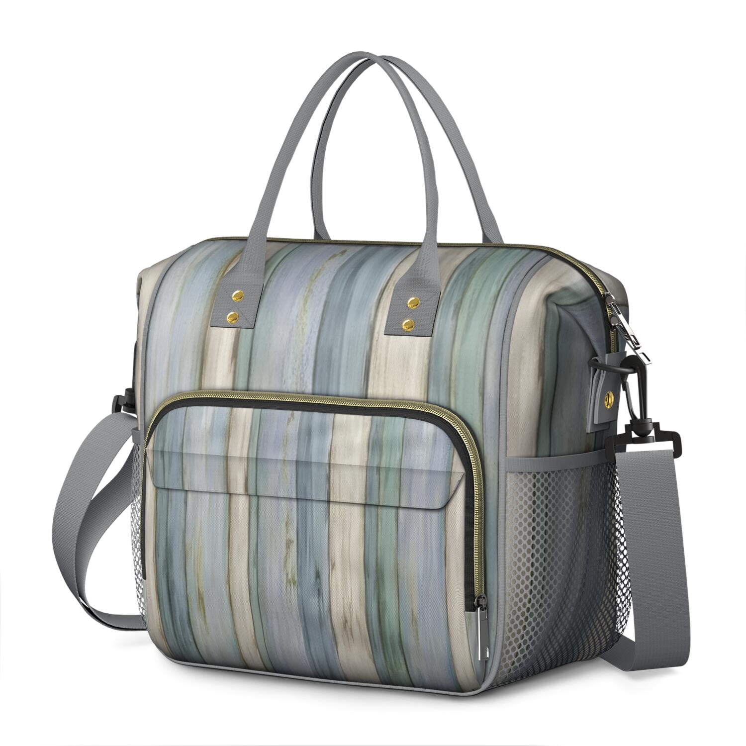 Rustic Wood Grain Insulated Lunch Bag – Vintage Wood Texture Reusable ...