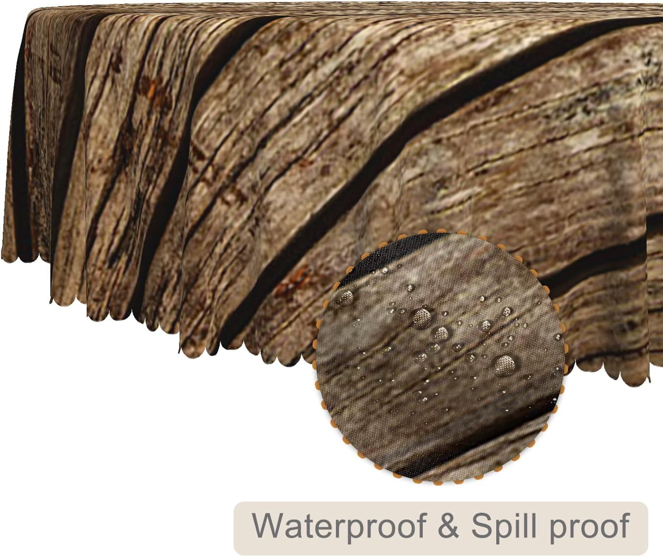 Rustic Wood Grain Round Tablecloth 36 Inch Vintage Wood Plank Farmhouse ...