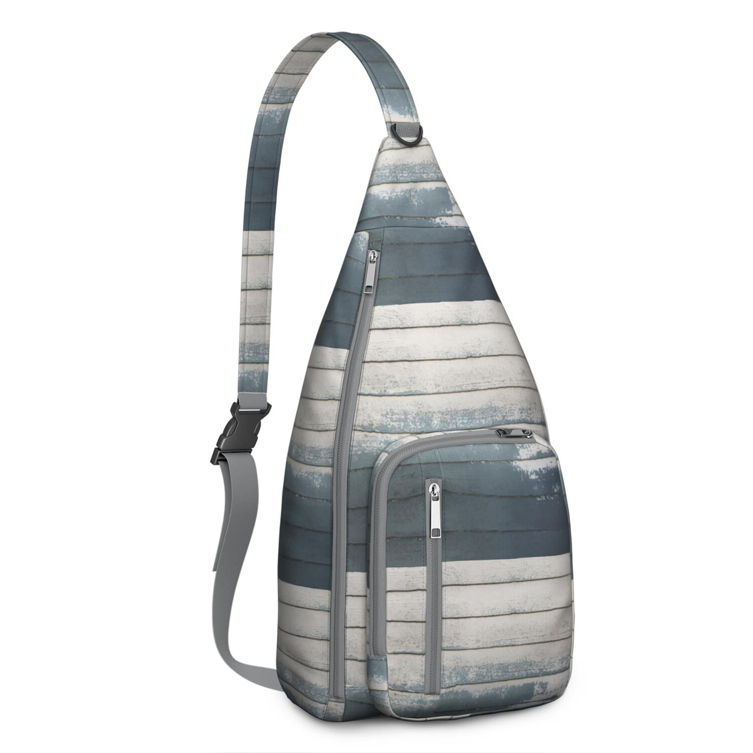 Rustic Wood Grain Sling Backpack - Weathered Hardwood Texture Crossbody ...