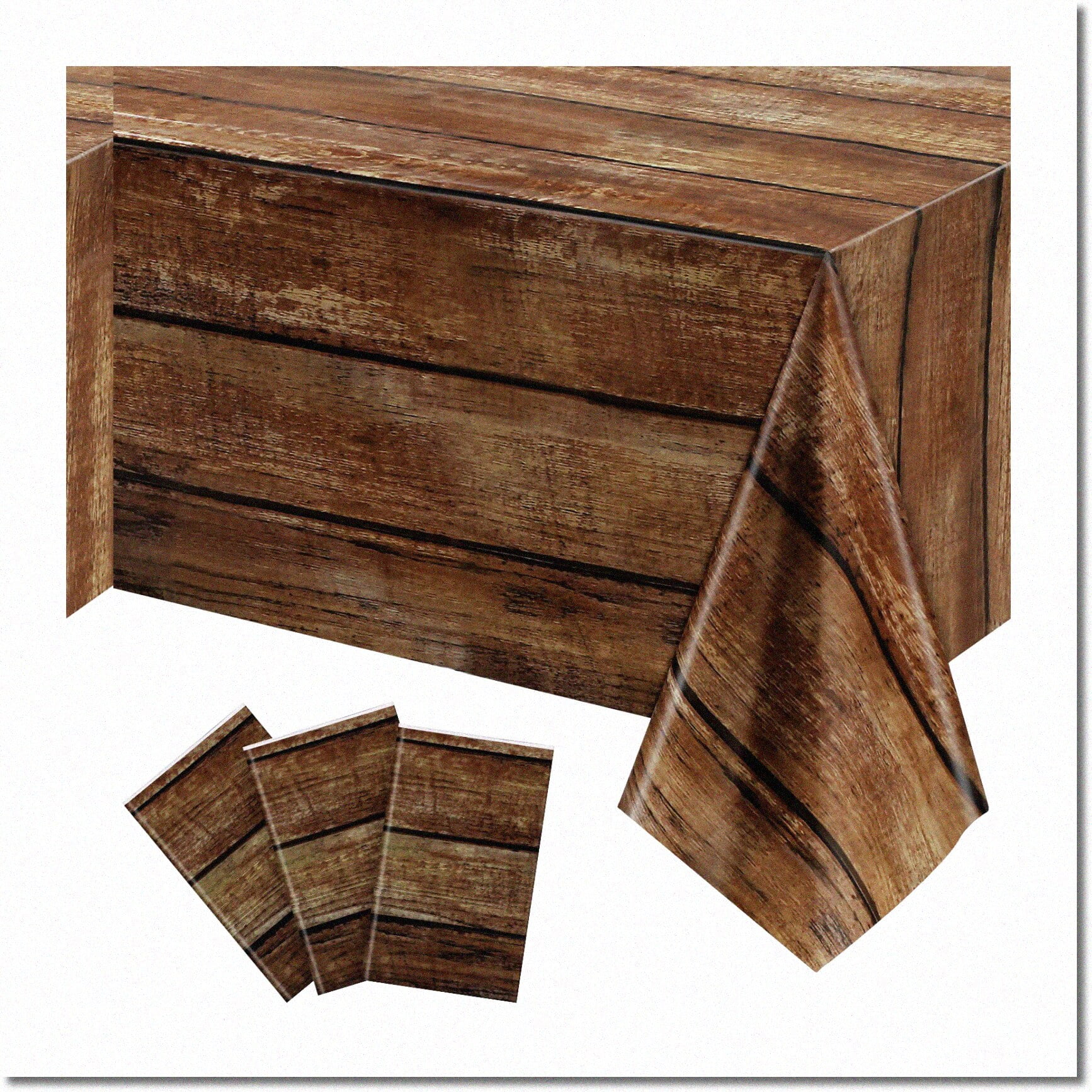 Rustic Wood Grain Tablecloth: Vintage Farmhouse Decor for Western Barn Themed Events - Rectangle ...