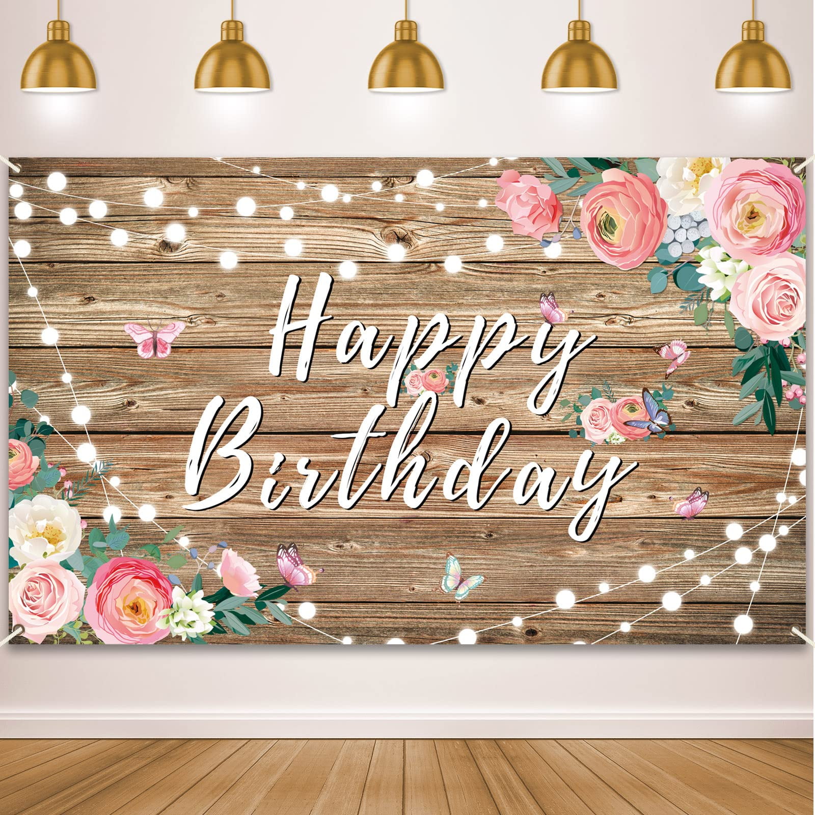 Happy Birthday Back Drop For Girls Happy 65th Birthday Backdrop Banner ...