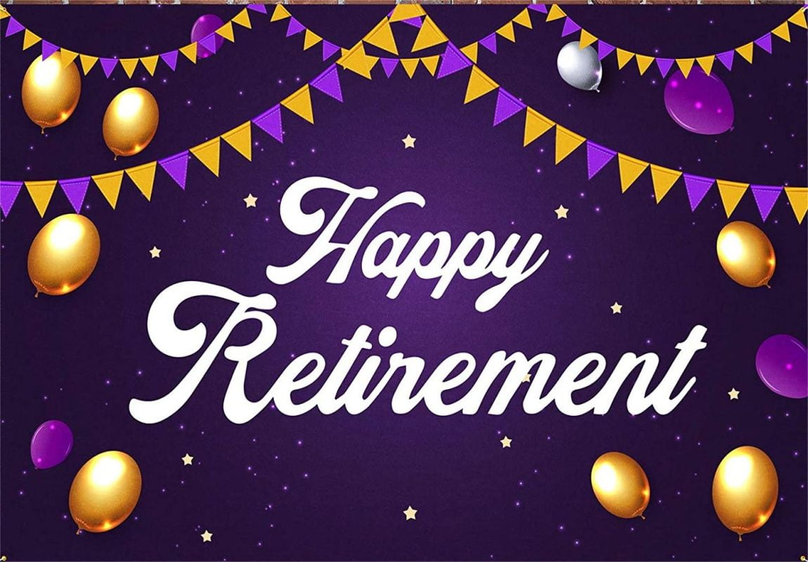 Rustic Wood Happy Retirement Backdrop Lights Photography Background ...