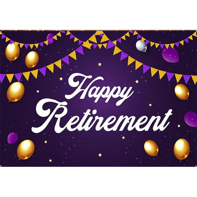 Rustic Wood Happy Retirement Backdrop Lights Photography Background ...