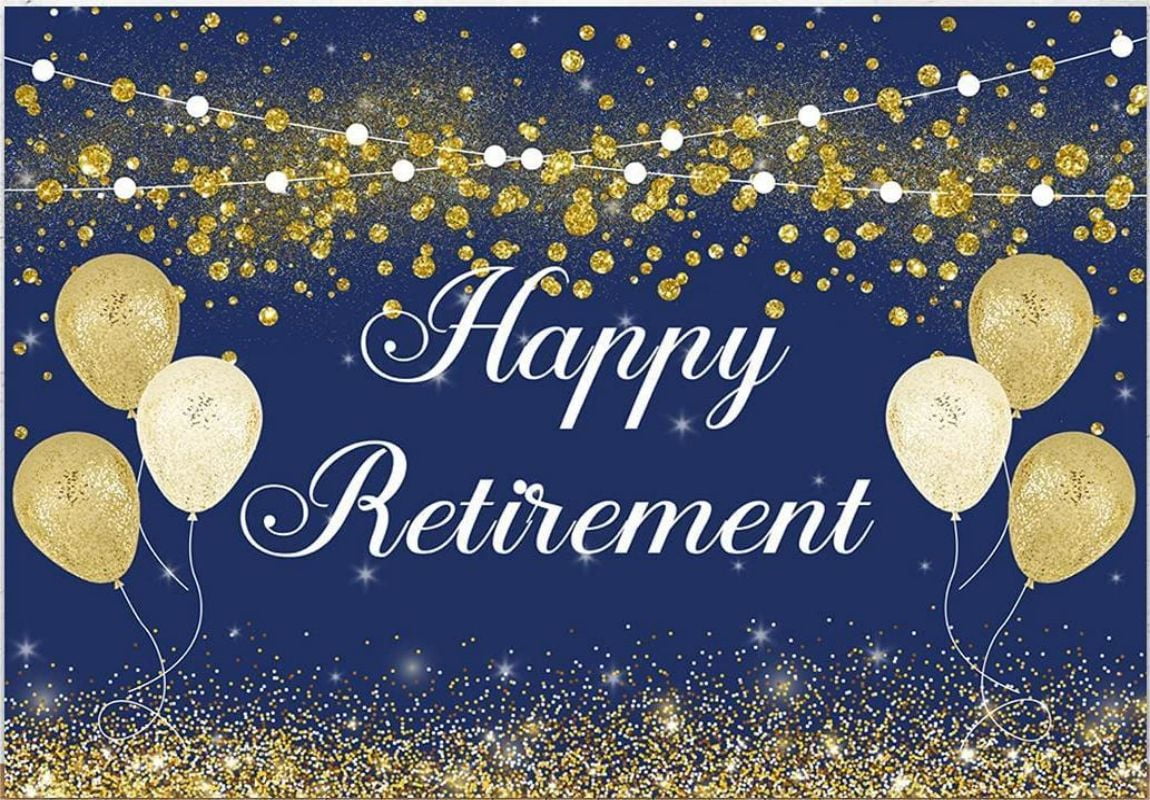 Rustic Wood Happy Retirement Backdrop Lights Photography Background ...