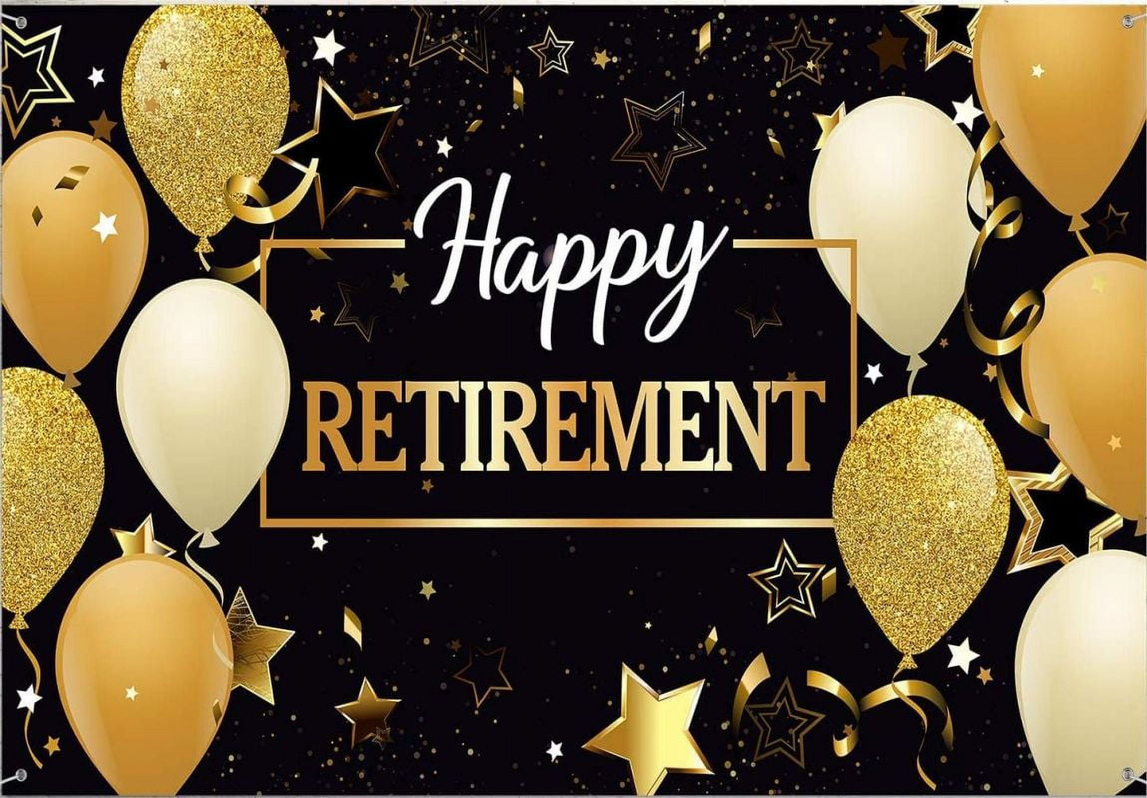 Rustic Wood Happy Retirement Backdrop Lights Photography Background ...