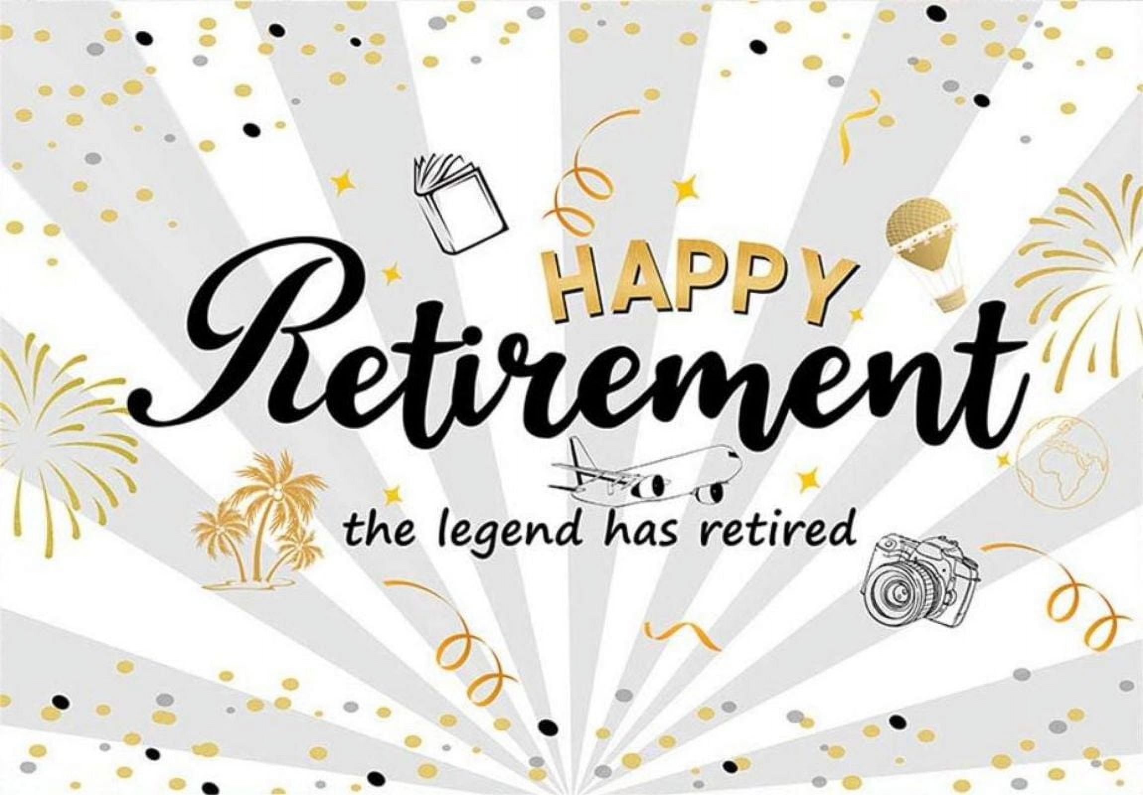 Rustic Wood Happy Retirement Backdrop Lights Photography Background ...